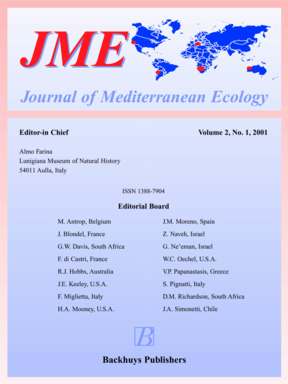 More information to JOURNAL of MEDITERRANEAN ECOLOGY